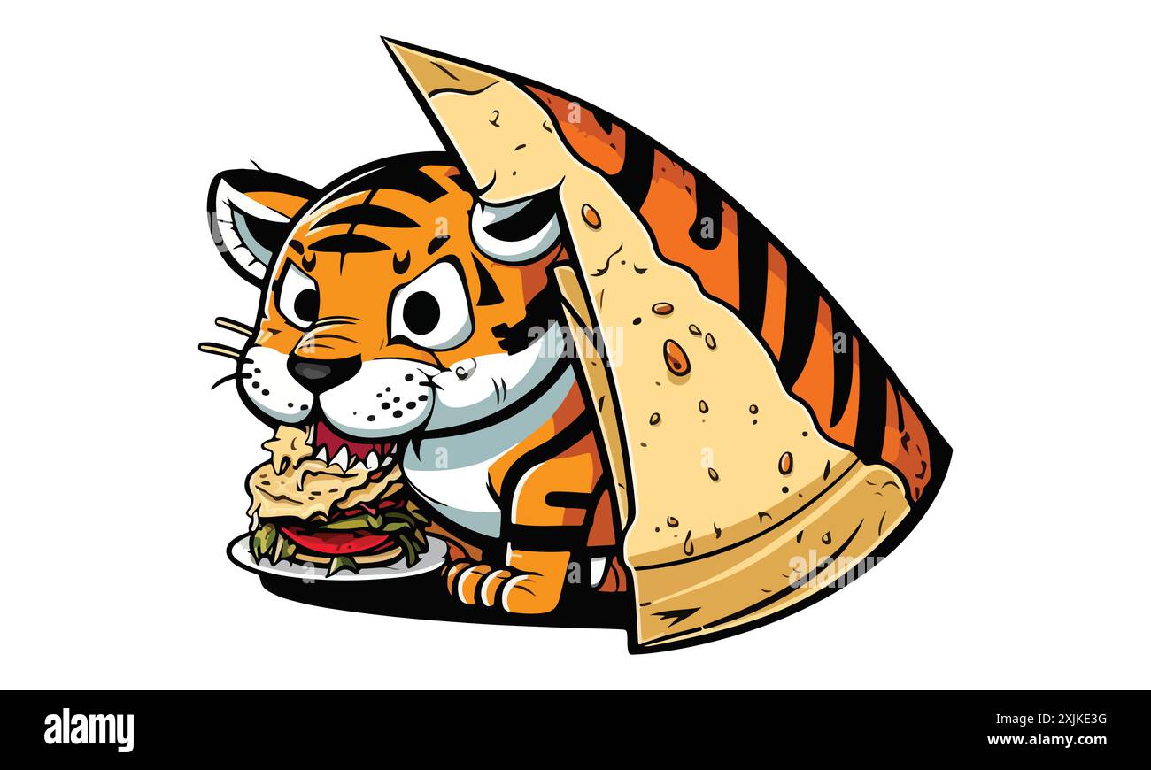 Tiger Taco Vector Illustration Stock Vector Image & Art - Alamy