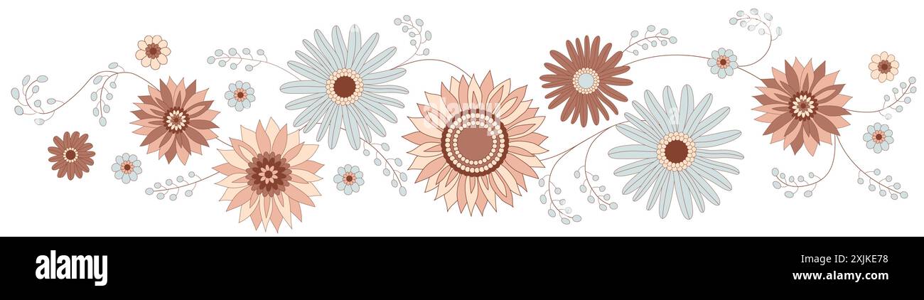 Decorative floral border in retro style Stock Vector Image & Art - Alamy
