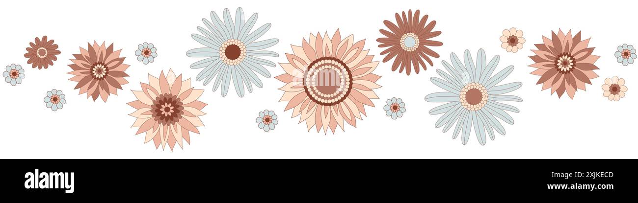 Decorative floral border in retro style Stock Vector Image & Art - Alamy