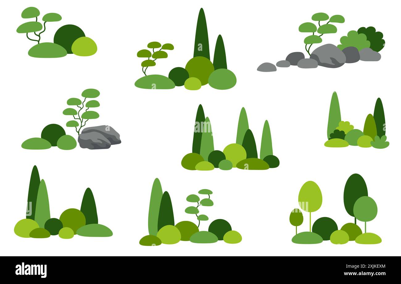 Garden Landscape Design Illustration Stock Vector Image & Art - Alamy