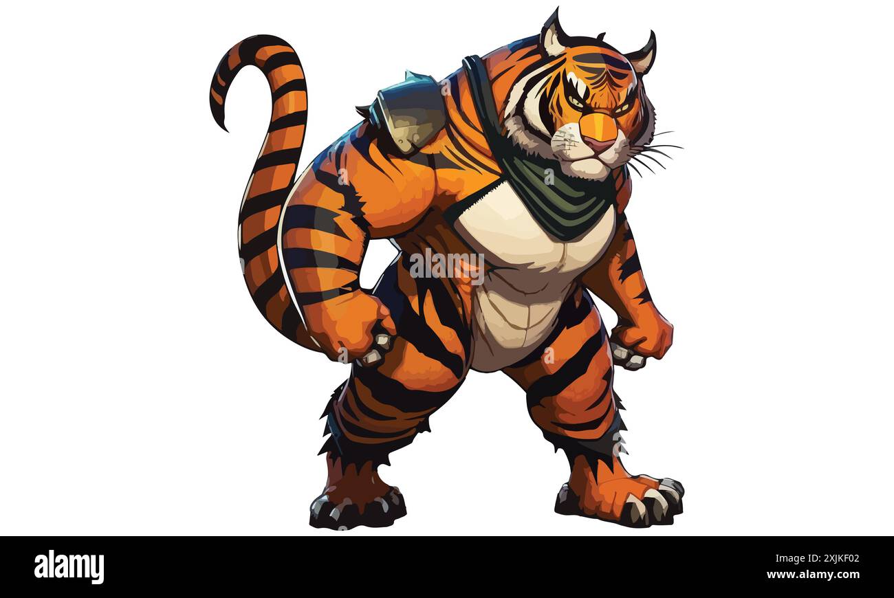 Bodybuilding Tiger Vector Illustration Stock Vector Image & Art - Alamy