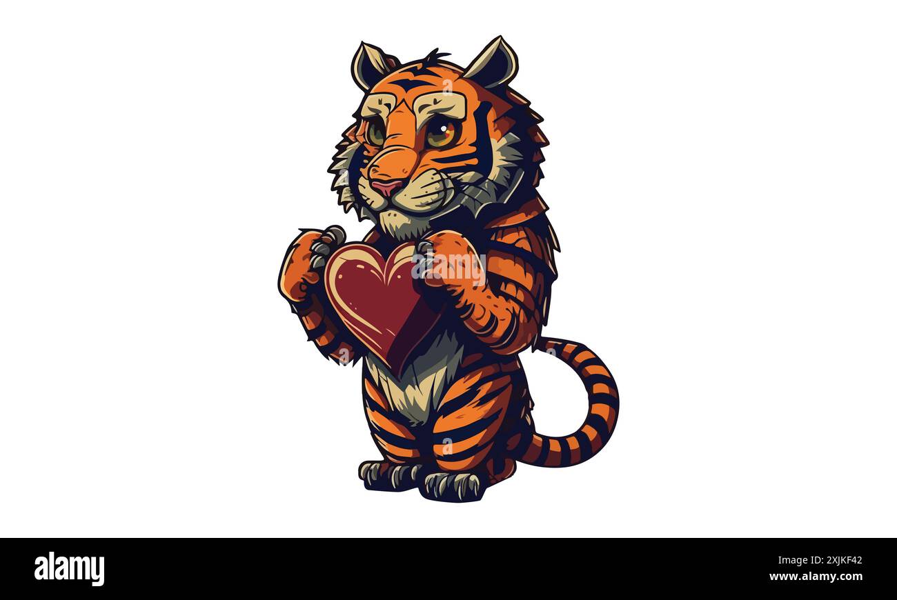 Tiger Valentine Vector Illustration Stock Vector Image & Art - Alamy