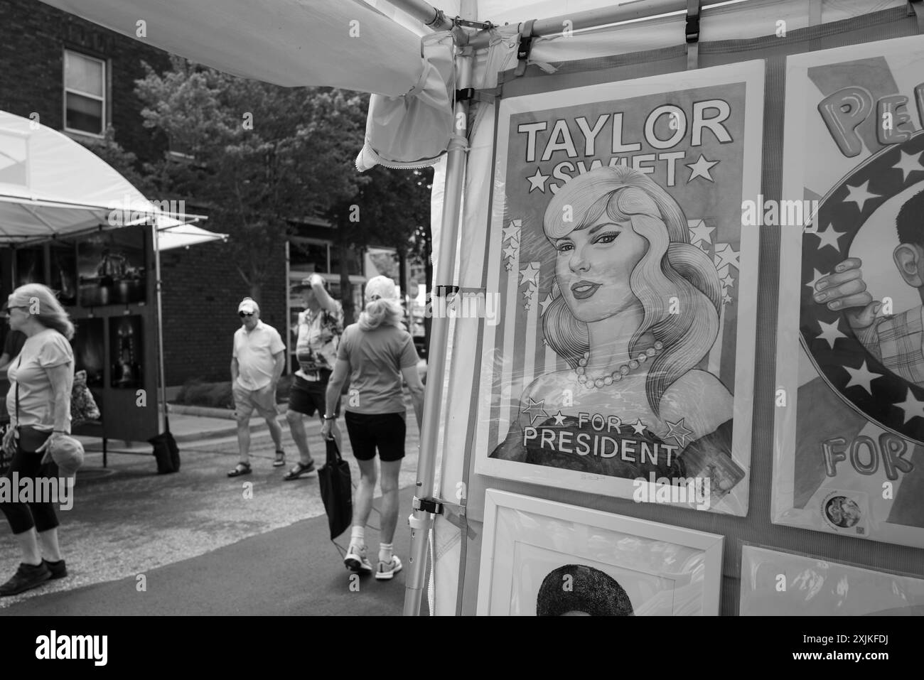 Taylor Swift for President poster on display at the Ann Arbor Art Fair ...