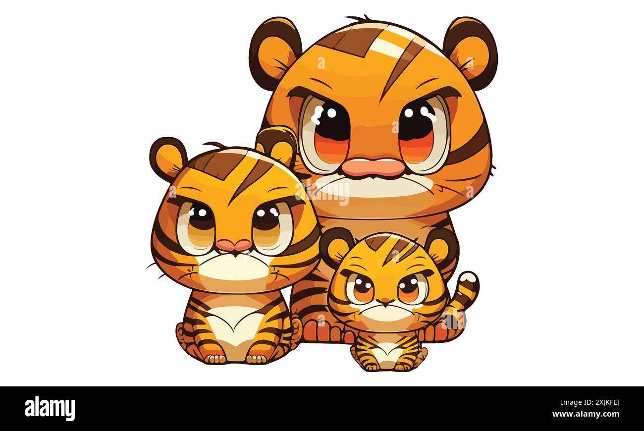 Family Tigers Vector Illustration Stock Vector Image & Art - Alamy