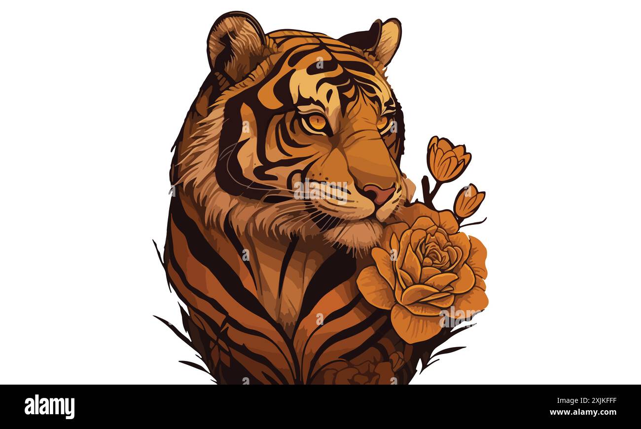 Tiger Valentine Vector Illustration Stock Vector Image & Art - Alamy