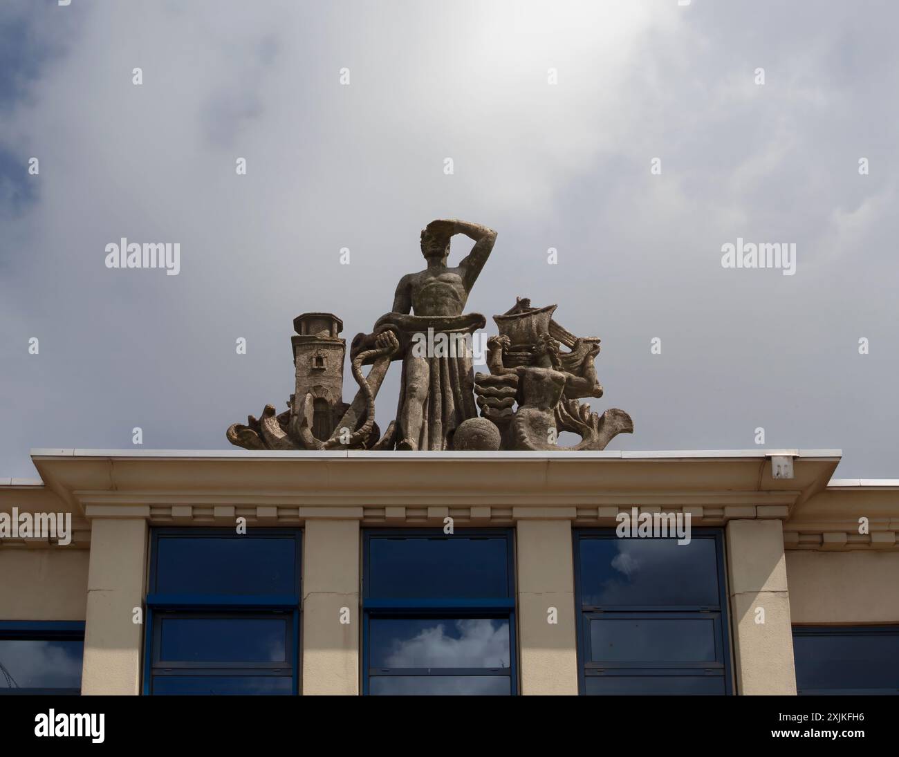 The sculpture on the roof of the old terminal building at Hook of ...
