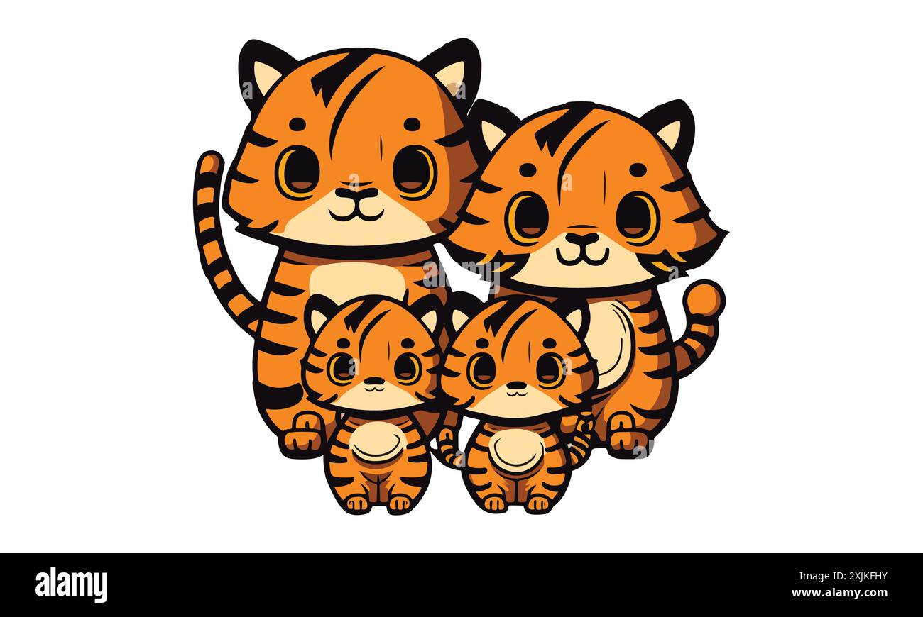Family Tigers Vector Illustration Stock Vector Image & Art - Alamy