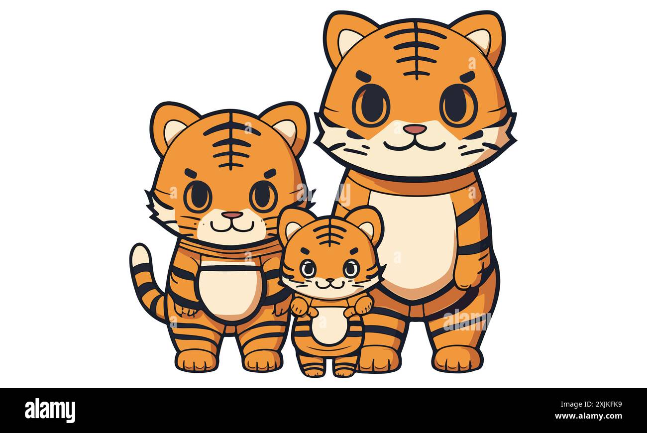 Family Tigers Vector Illustration Stock Vector Image & Art - Alamy