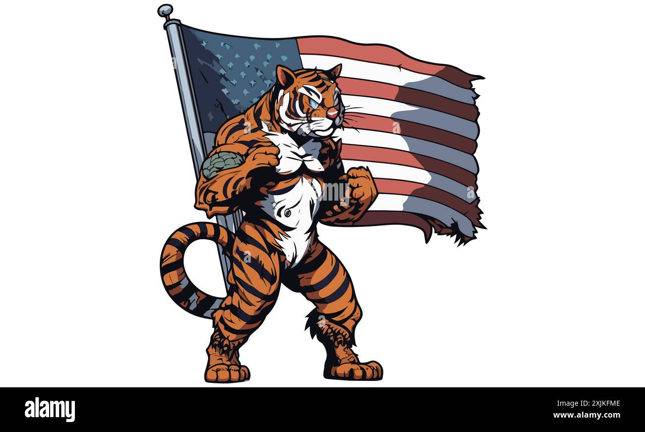 American tiger Stock Vector Images - Alamy