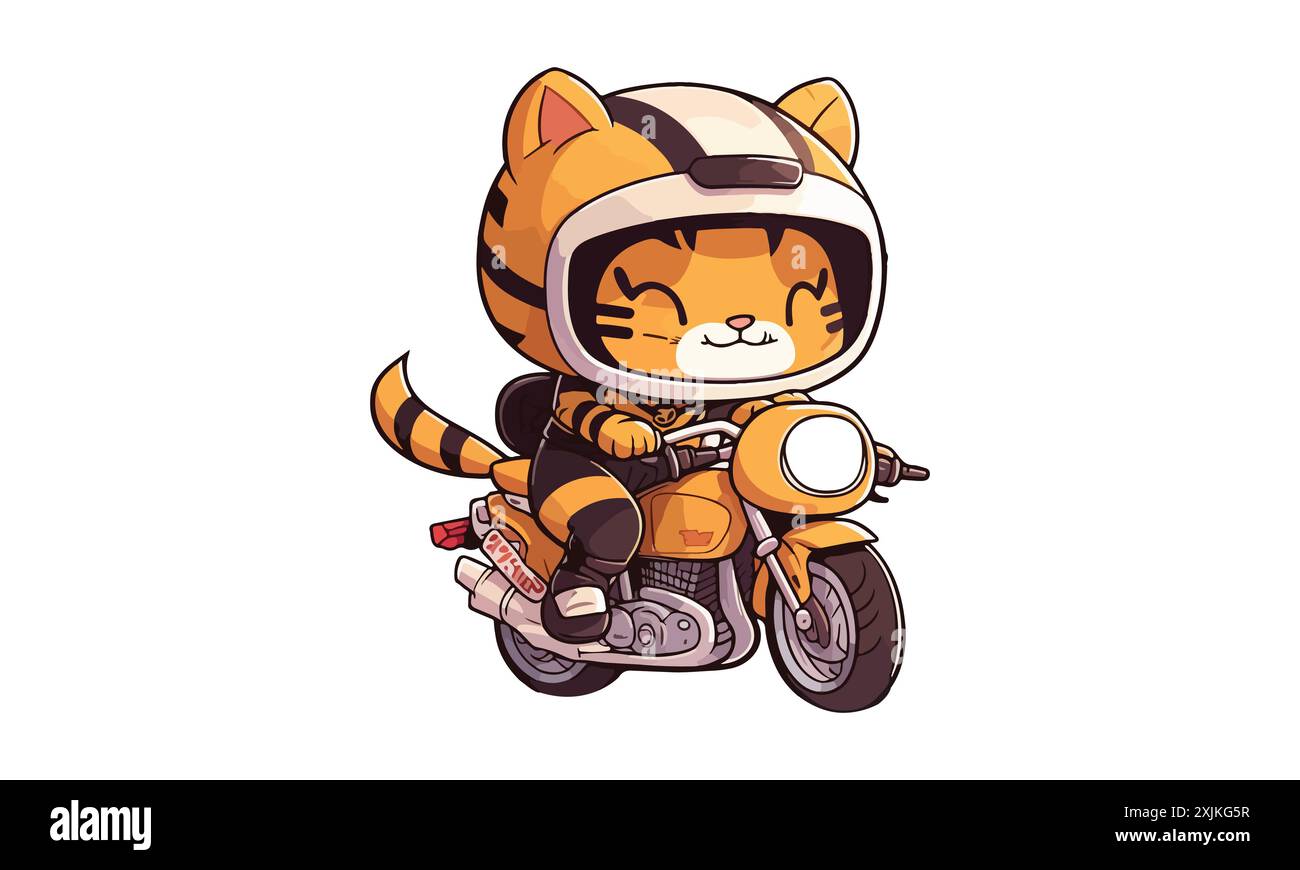 Tiger Riding a Motorcycle Vector Stock Vector Image & Art - Alamy