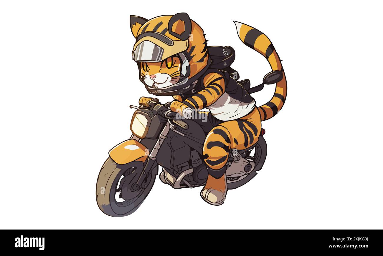 Tiger Riding a Motorcycle Vector Stock Vector Image & Art - Alamy