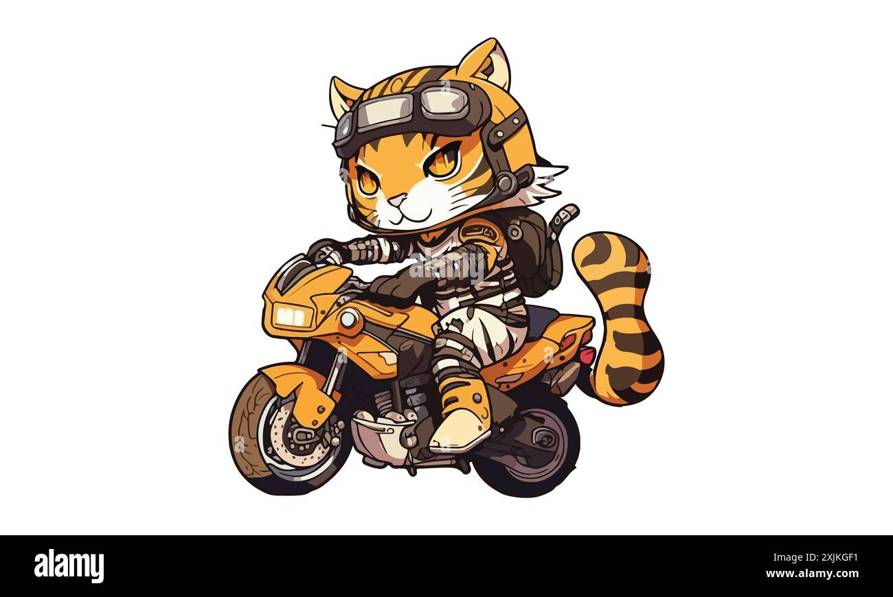 Tiger Riding a Motorcycle Vector Stock Vector Image & Art - Alamy