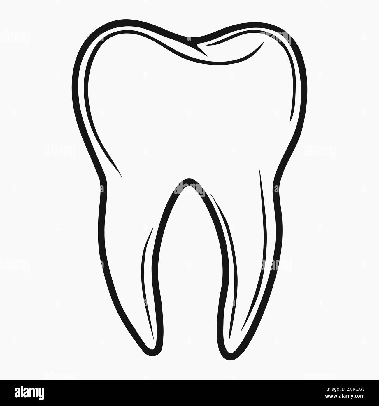 Outline molar teeth icon. Dental clinic logo. Minimalistic design ...