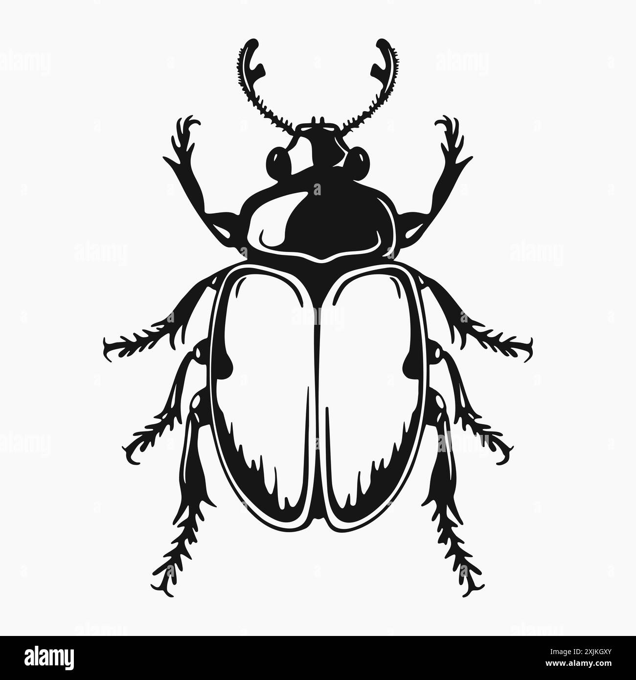 Beetle icon on white background. Black silhouette bug Insect. Logo ...