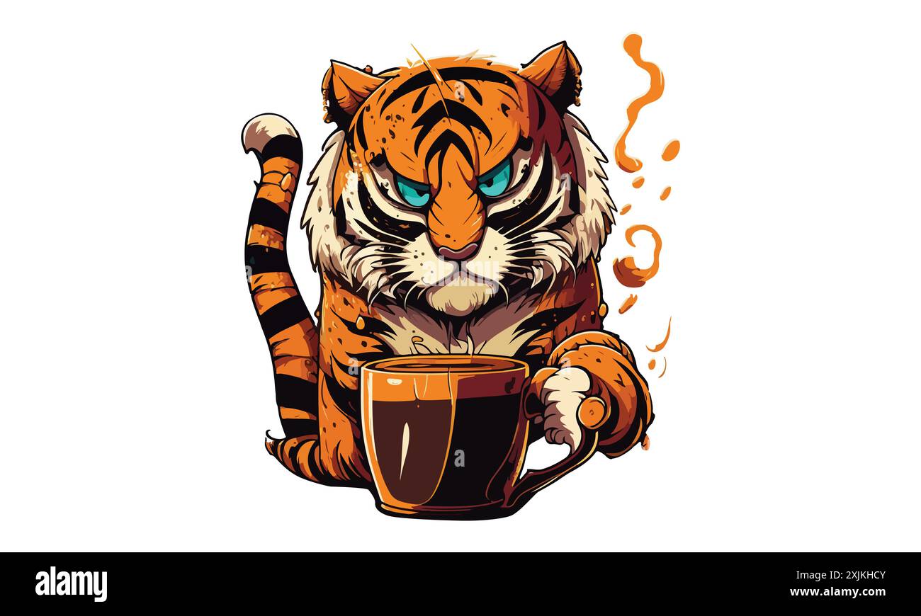 Tiger drinking Stock Vector Images - Alamy