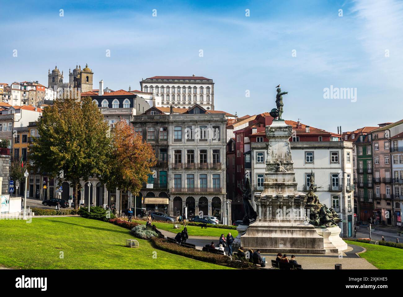 Oporto, Portugal - November 26, 2023: View of the monument to Infante ...