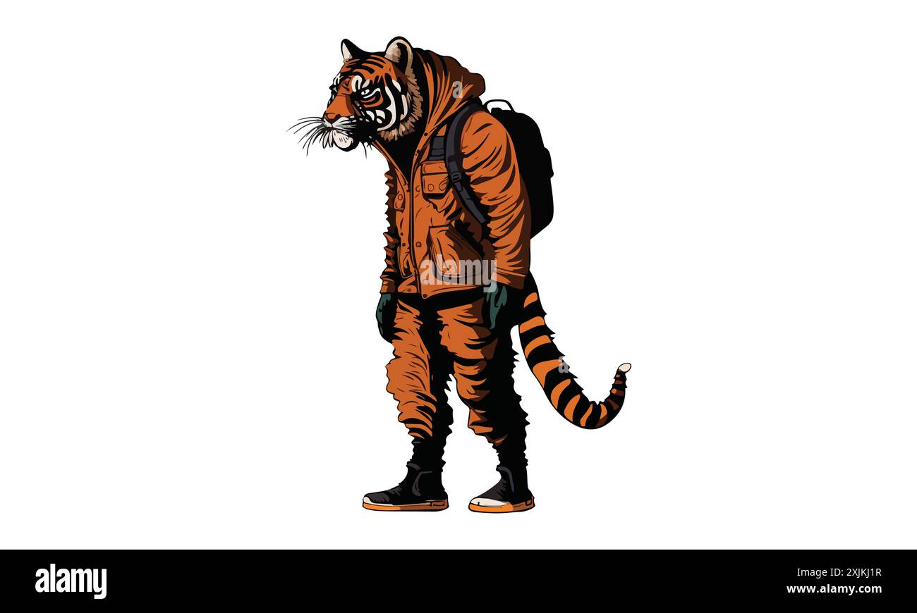 Cartoon fierce tiger animal character hi-res stock photography and ...
