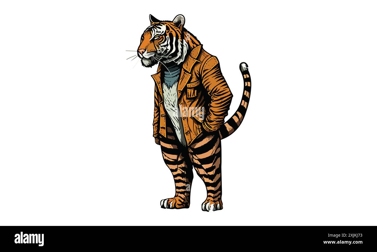 Tiger Full Body Cartoon Character Vector Stock Vector Image & Art - Alamy
