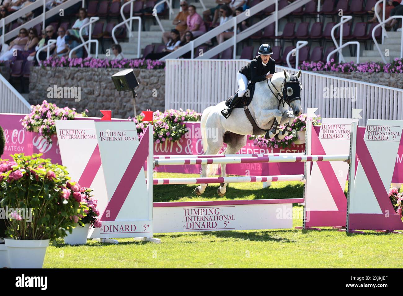 Lea Cousin of France with Urbain De La Gaverie during the CSI1* Prix ...