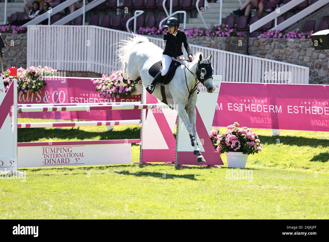 Lea Cousin of France with Urbain De La Gaverie during the CSI1* Prix ...