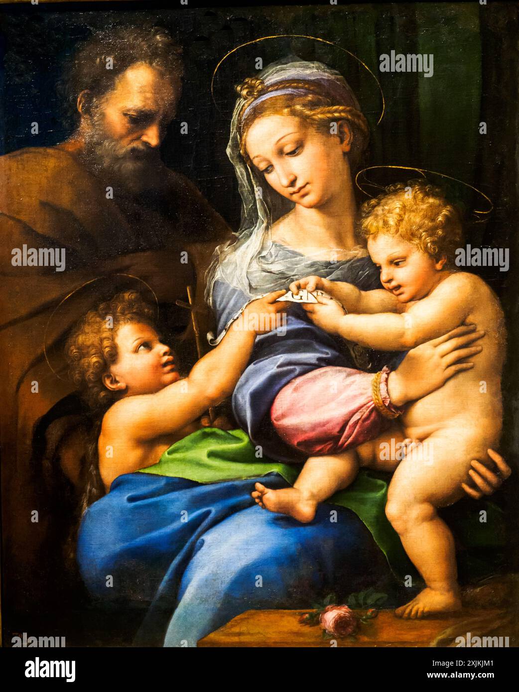 Oil on wood panel transferred to canvas hi-res stock photography and ...