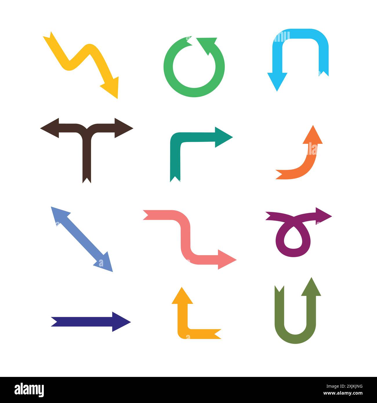 Simple hand-drawn colored arrows Stock Vector Image & Art - Alamy