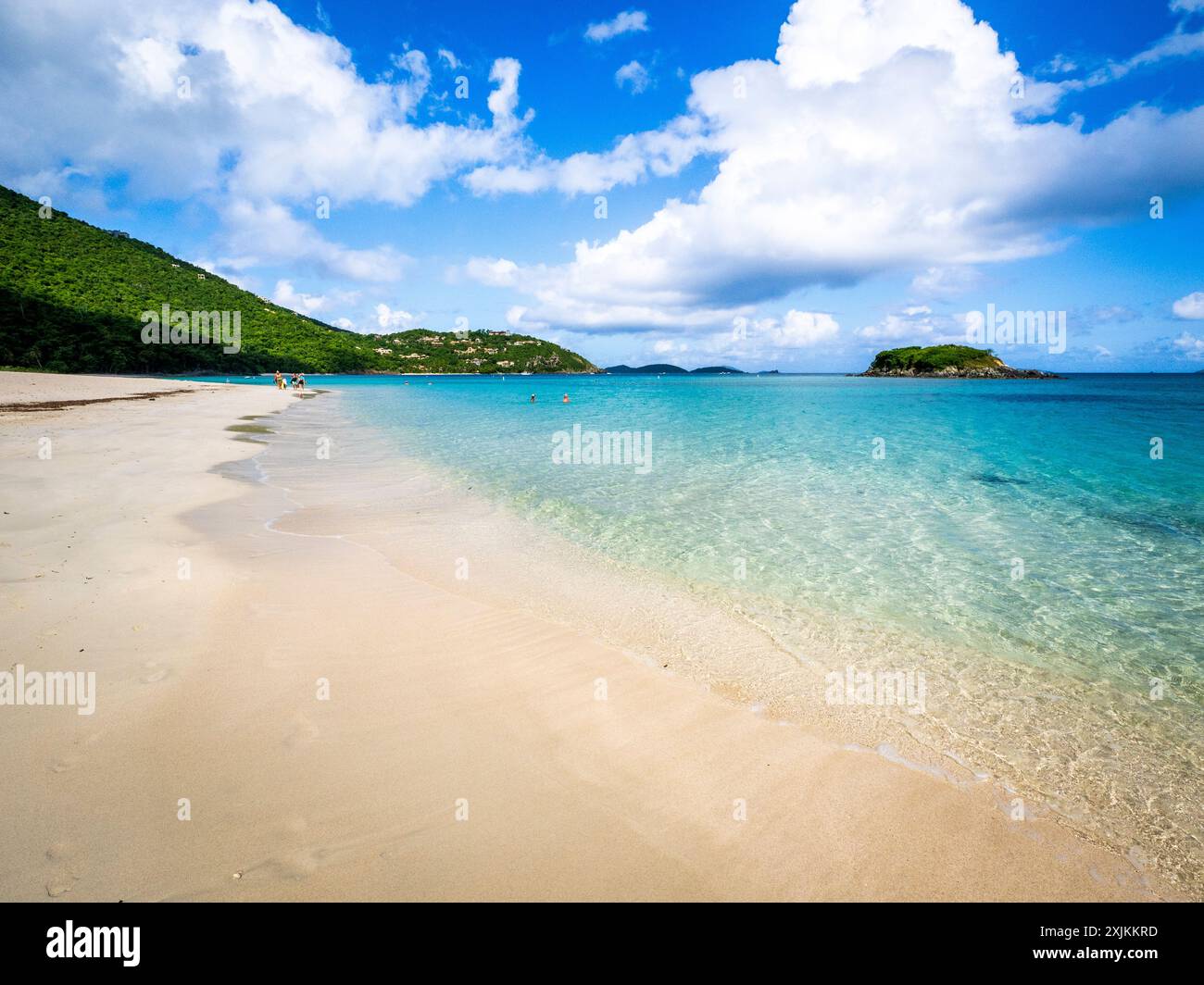 Cinnamon Bay beach in the Virgin Islands National Park on the island of ...