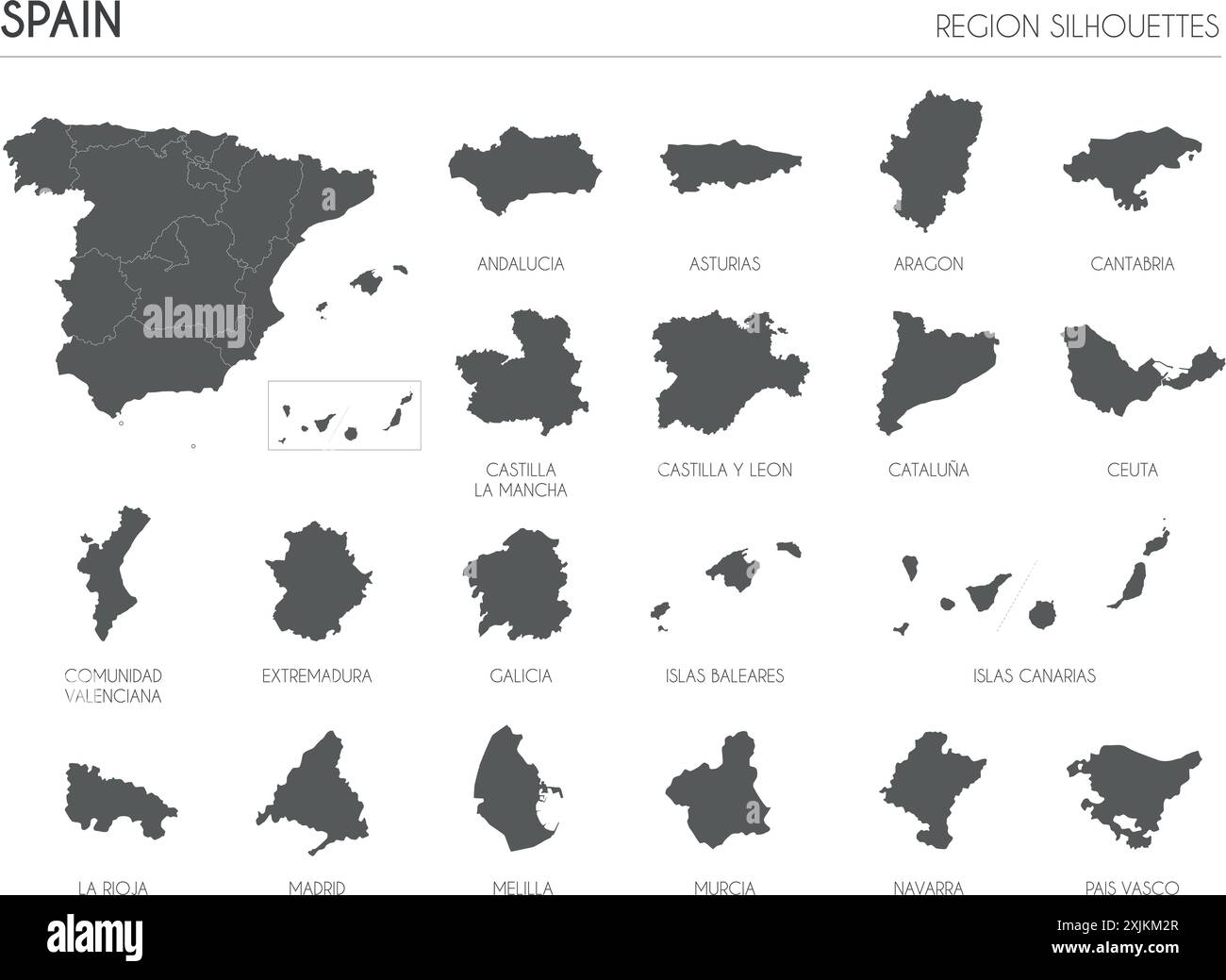 High detailed physical map of spain Stock Vector Images - Alamy