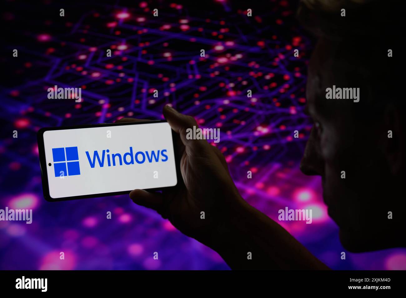 Brussels, Belgium. 19th July, 2024. The Microsoft Windows logo is being ...
