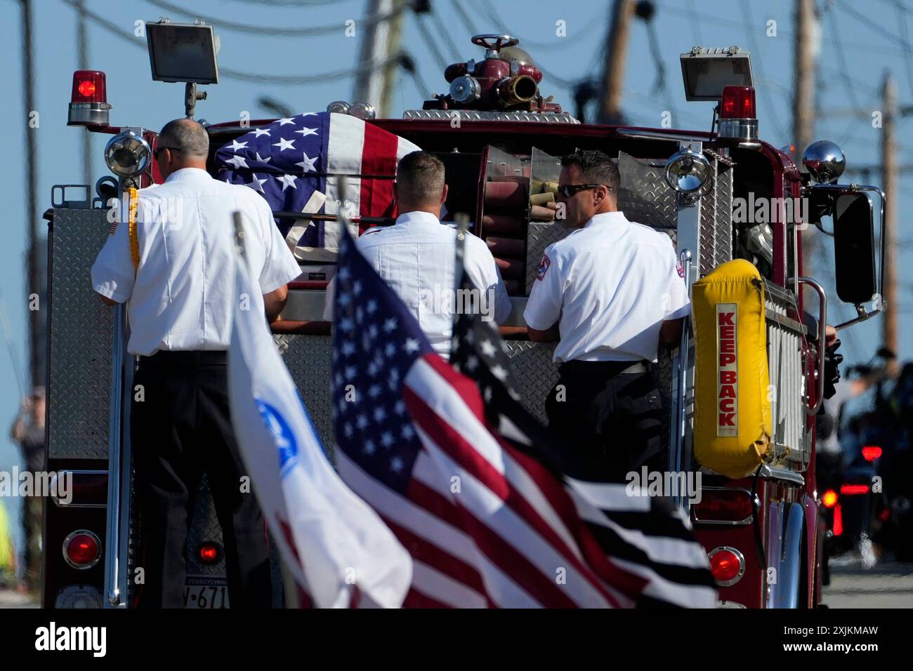 The funeral procession for Corey Comperatore passes, Friday, July 19 ...
