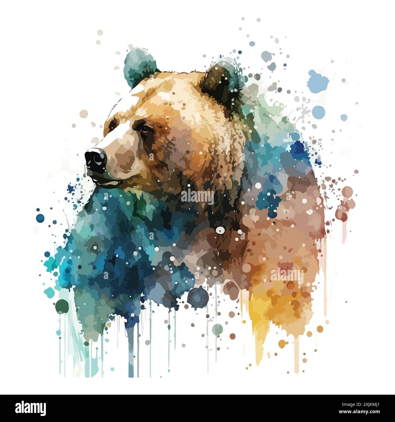 Watercolor Bear vector illustration Stock Vector Image & Art - Alamy
