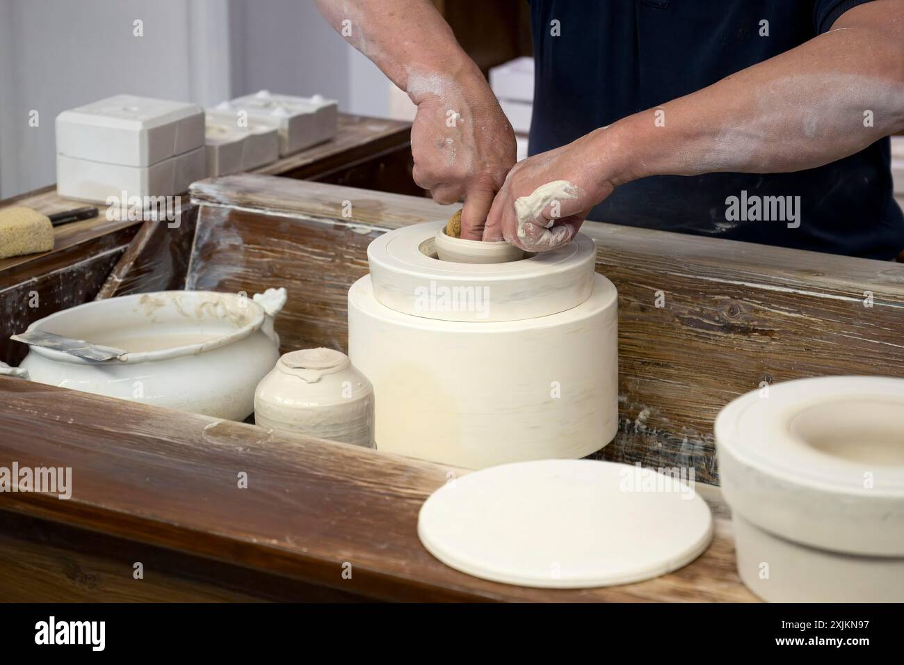 Making of pottery at the Meissen Porcelain Manufactory, Meissen, Saxony ...