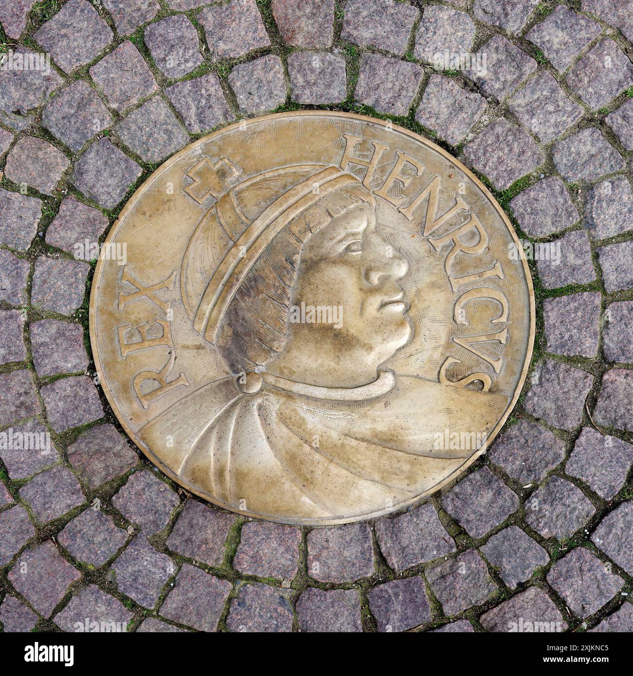 Medallion of the first King of Germany Henry the Fowler embedded in ...