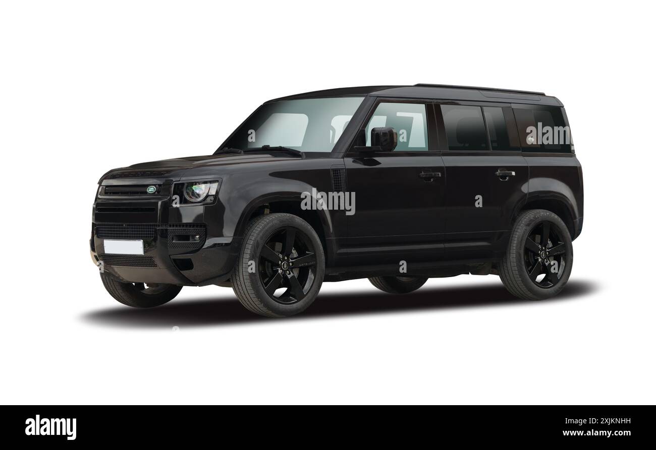 Land Rover Defender SUV car isolated on white background Stock Photo ...