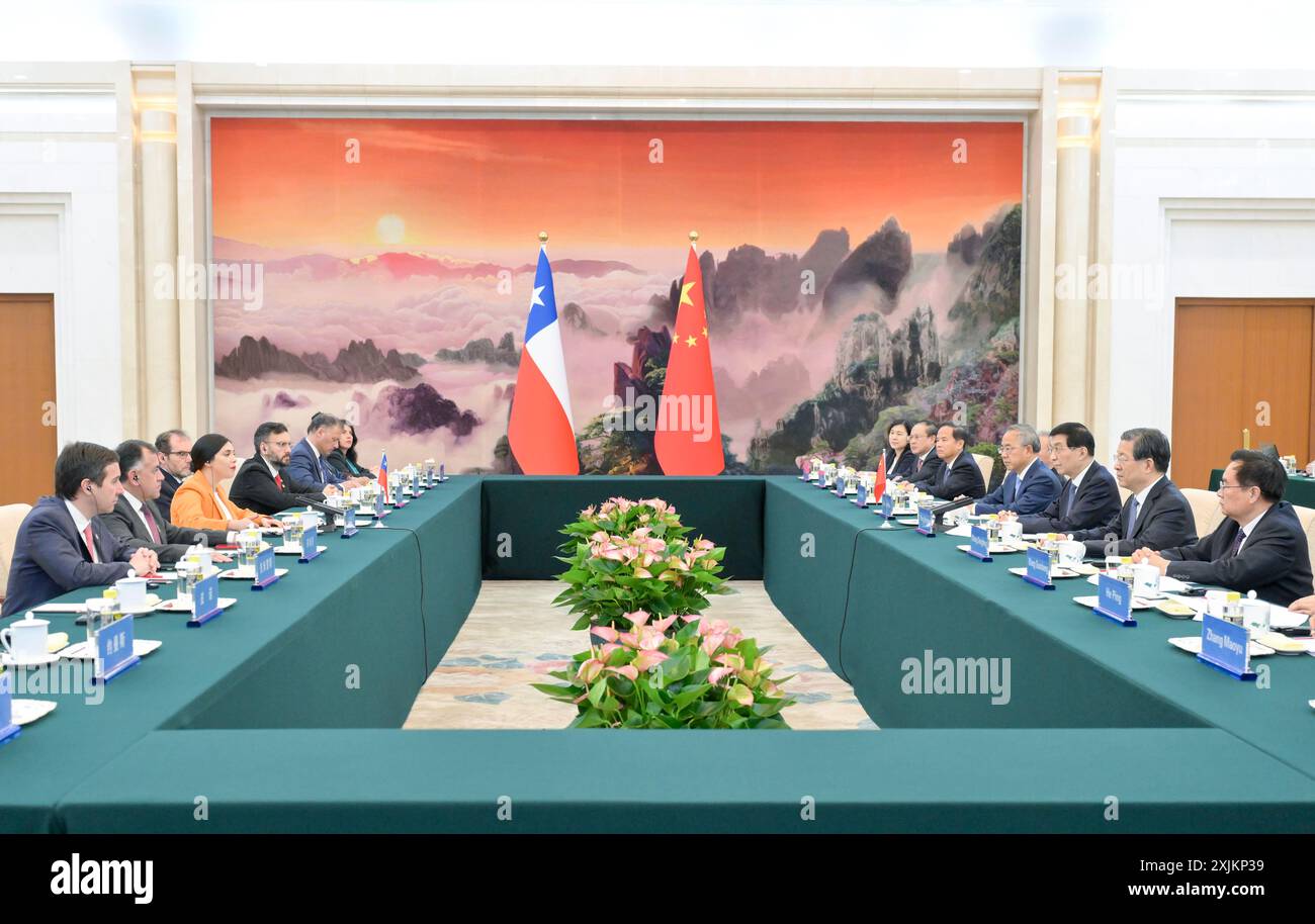 Beijing, China. 19th July, 2024. Wang Huning, chairman of the National ...