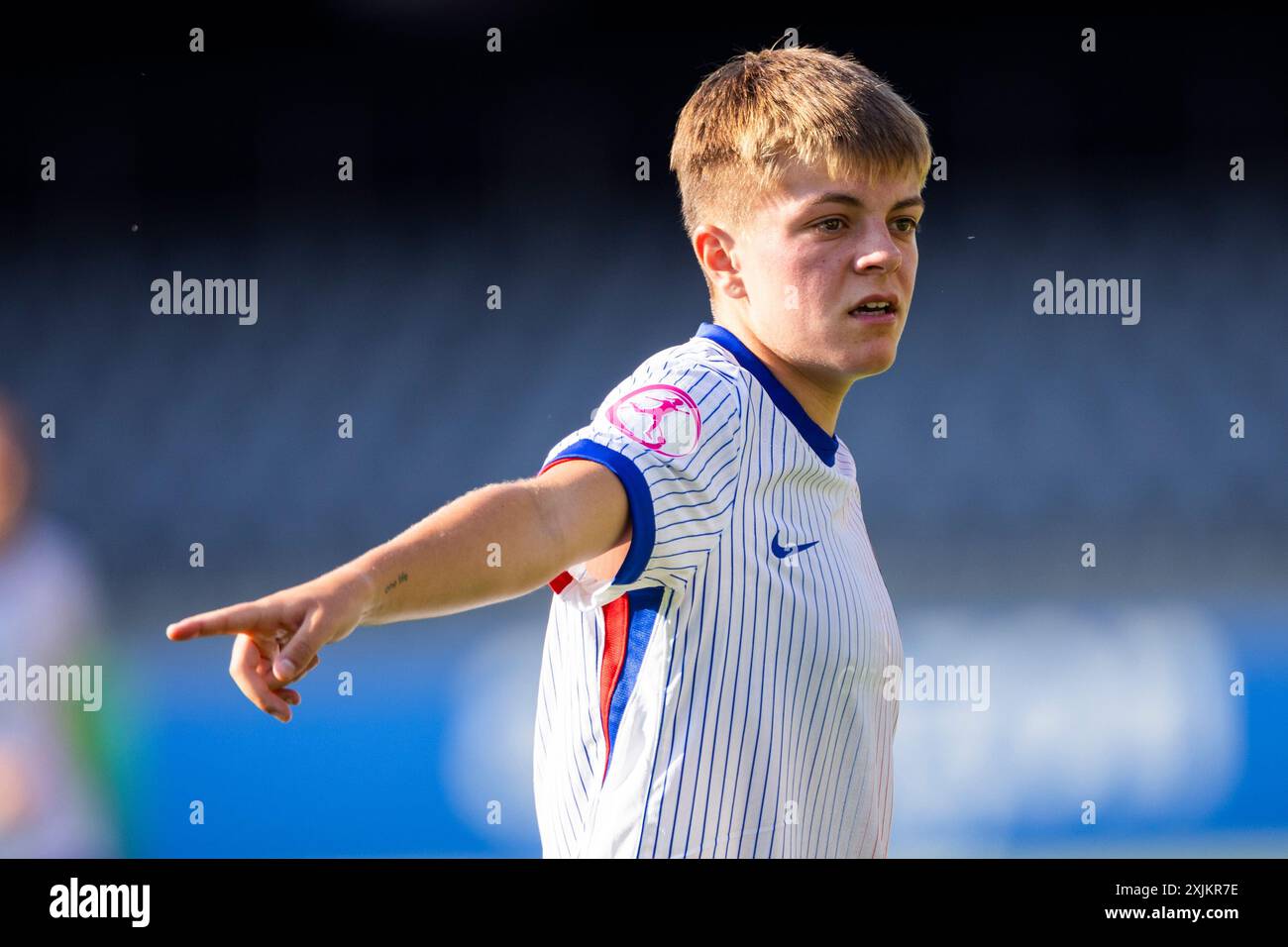 Kaunas, Lithuania, 17 July, 2024. Lucie Calba of France gestures during ...