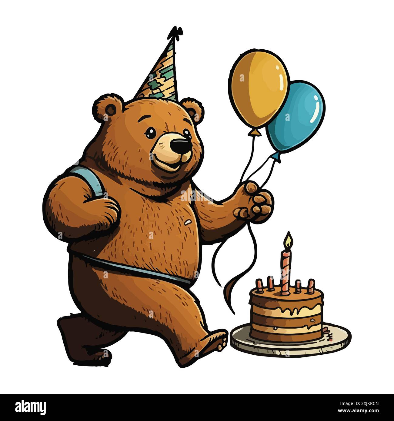 Bear Birthday Vector Illustration Stock Vector Image And Art Alamy