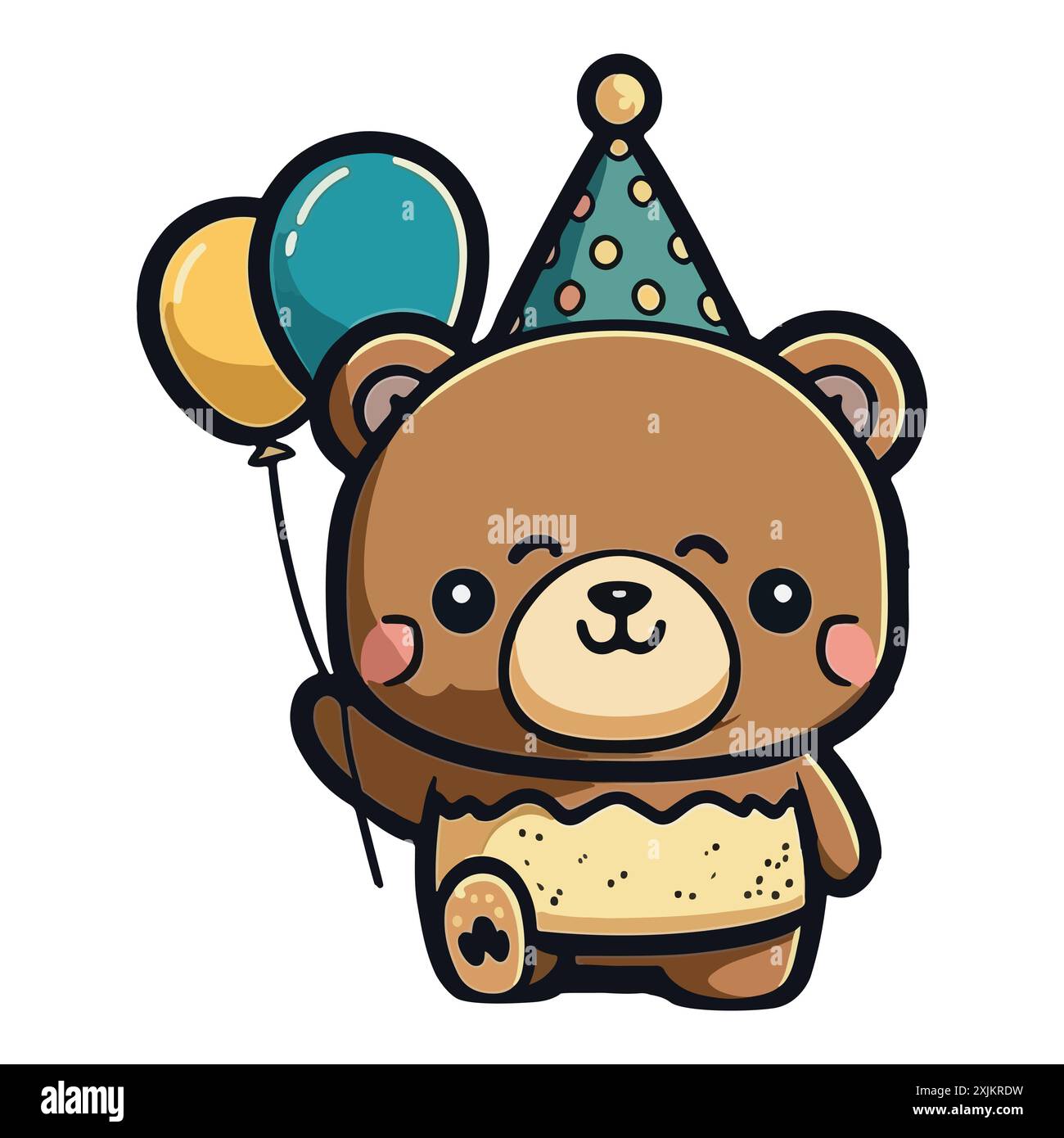 Bear Birthday Vector Illustration Stock Vector Image & Art - Alamy