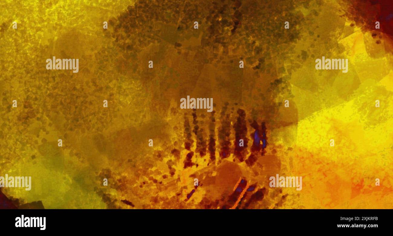 Abstract art print. Yellow texture painting background on canvas ...