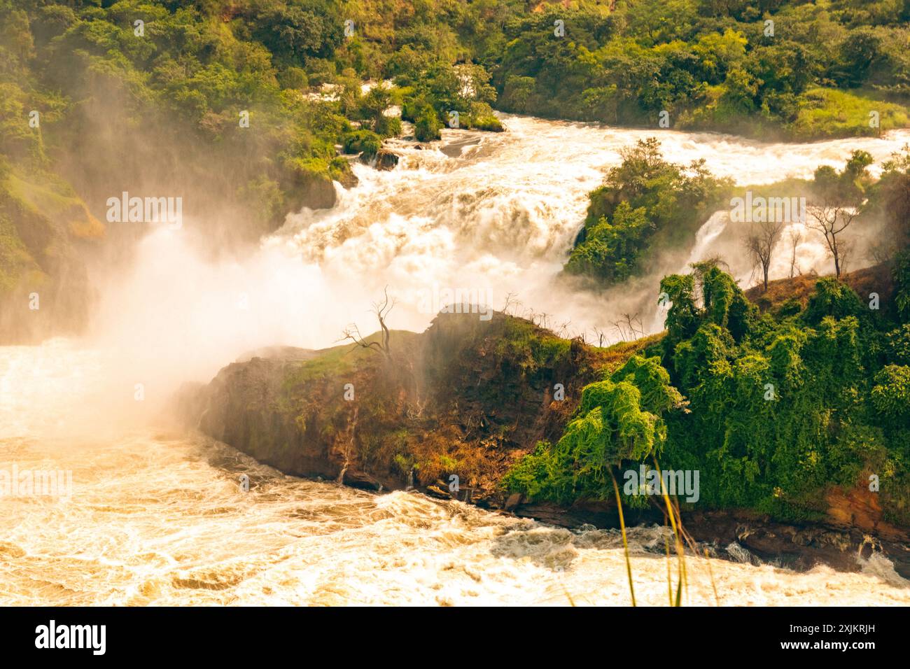 Scenic view Murchison Falls and Uhuru Waterfall in Murchison Falls in ...
