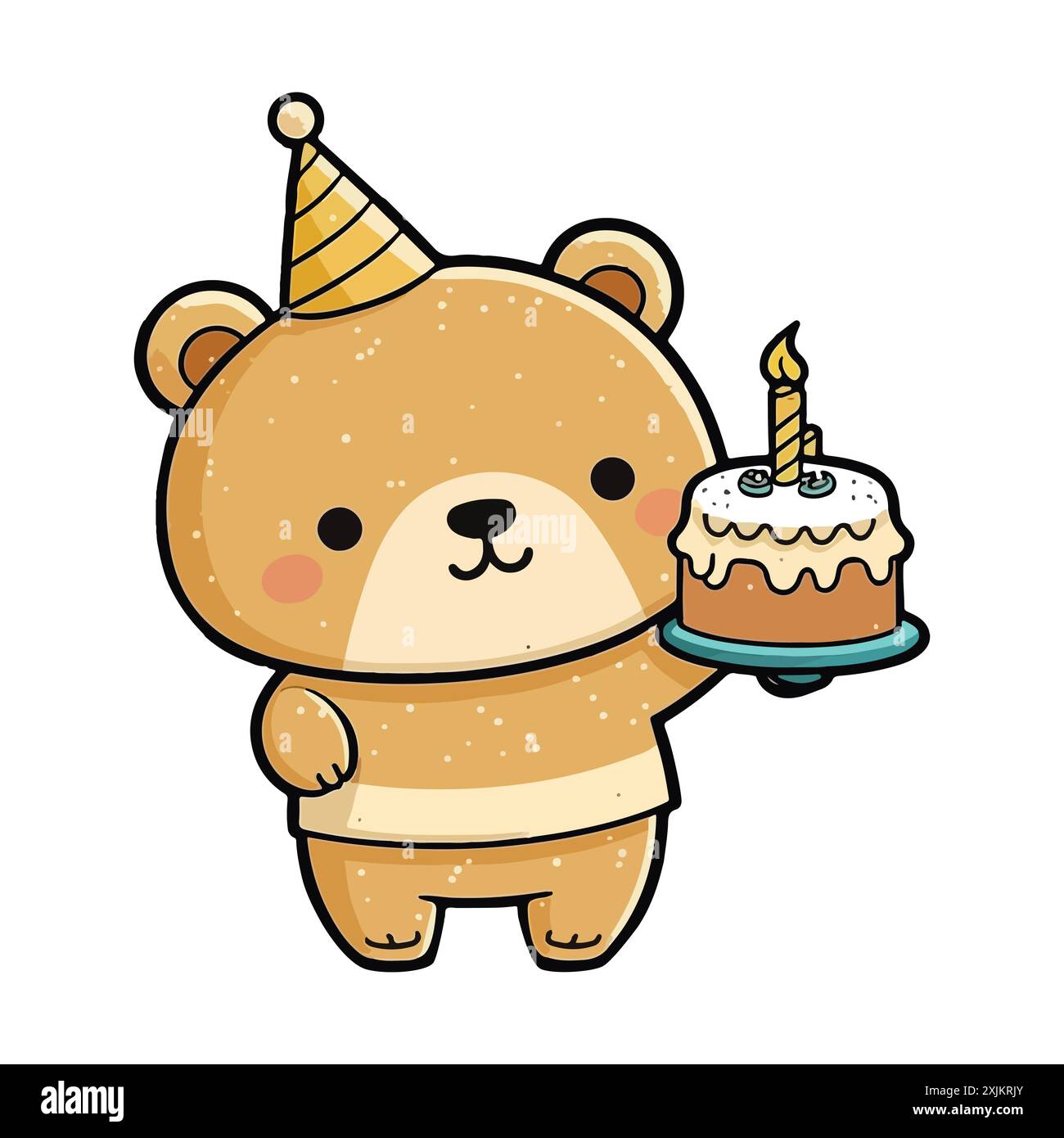 Bear Birthday Vector Illustration Stock Vector Image & Art - Alamy