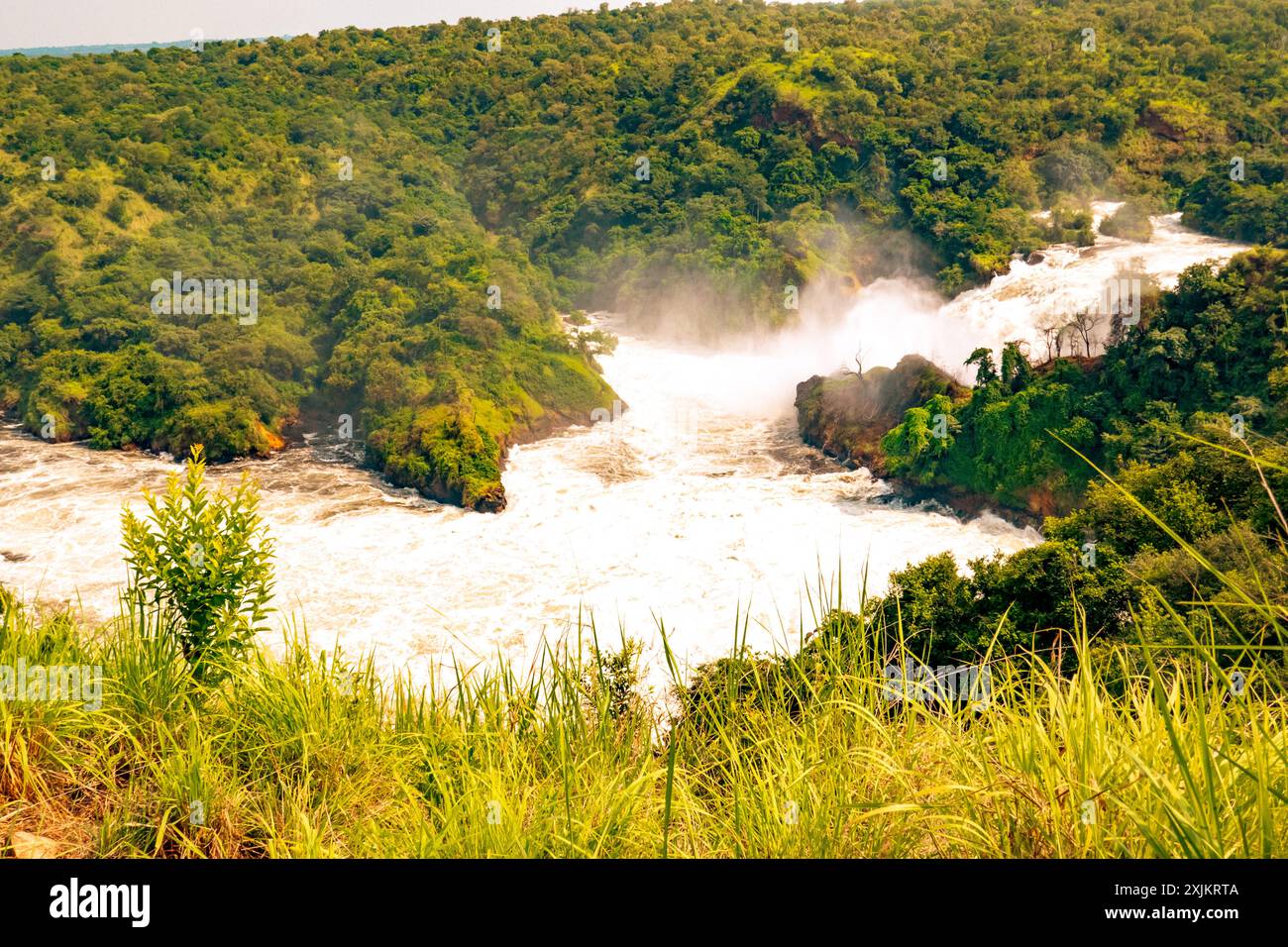 Scenic view Murchison Falls and Uhuru Waterfall in Murchison Falls in ...