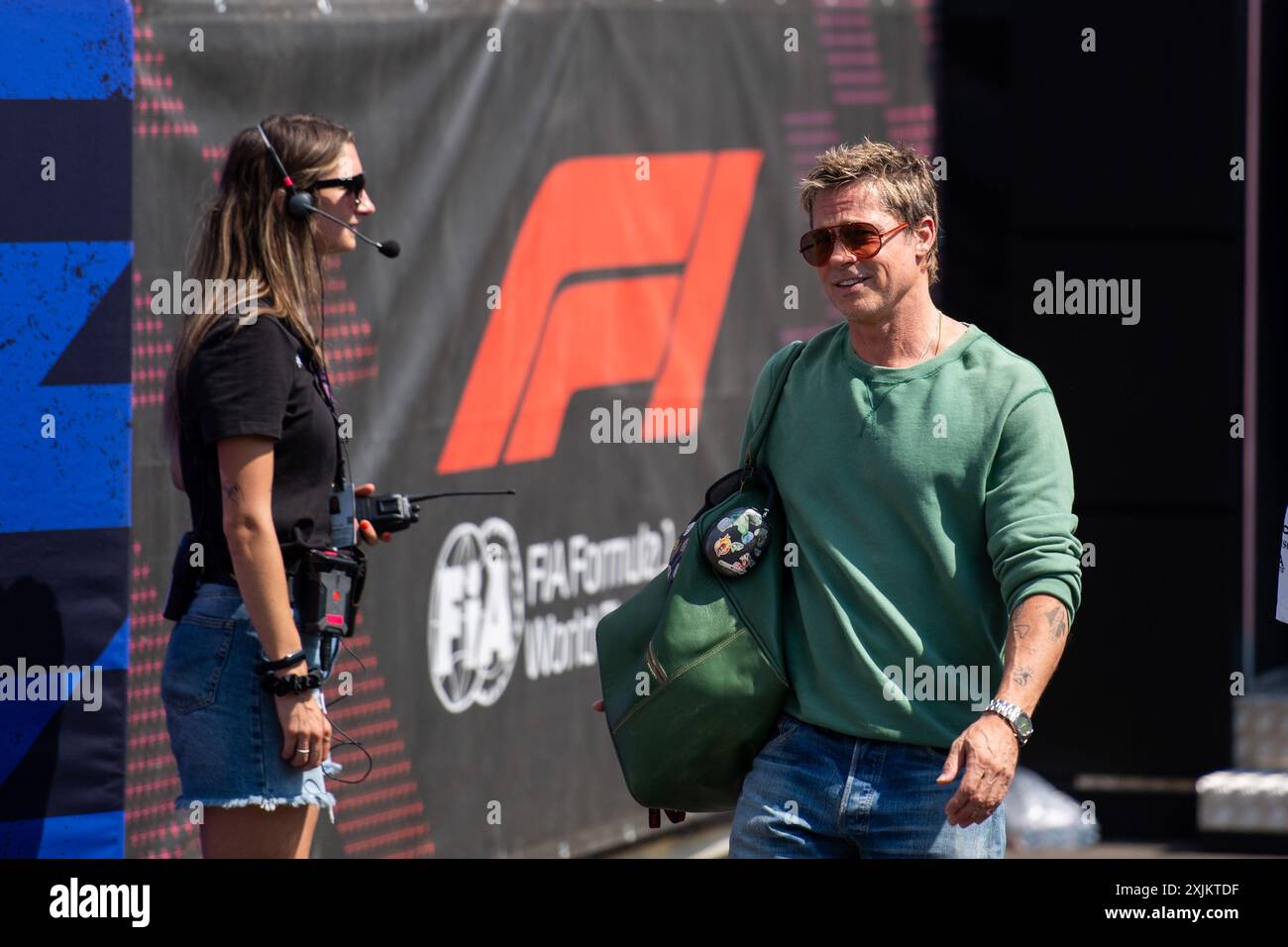 Brad Pitt (Schauspieler, USA, APX GP Expensify) bei Dreharbeiten zum ...