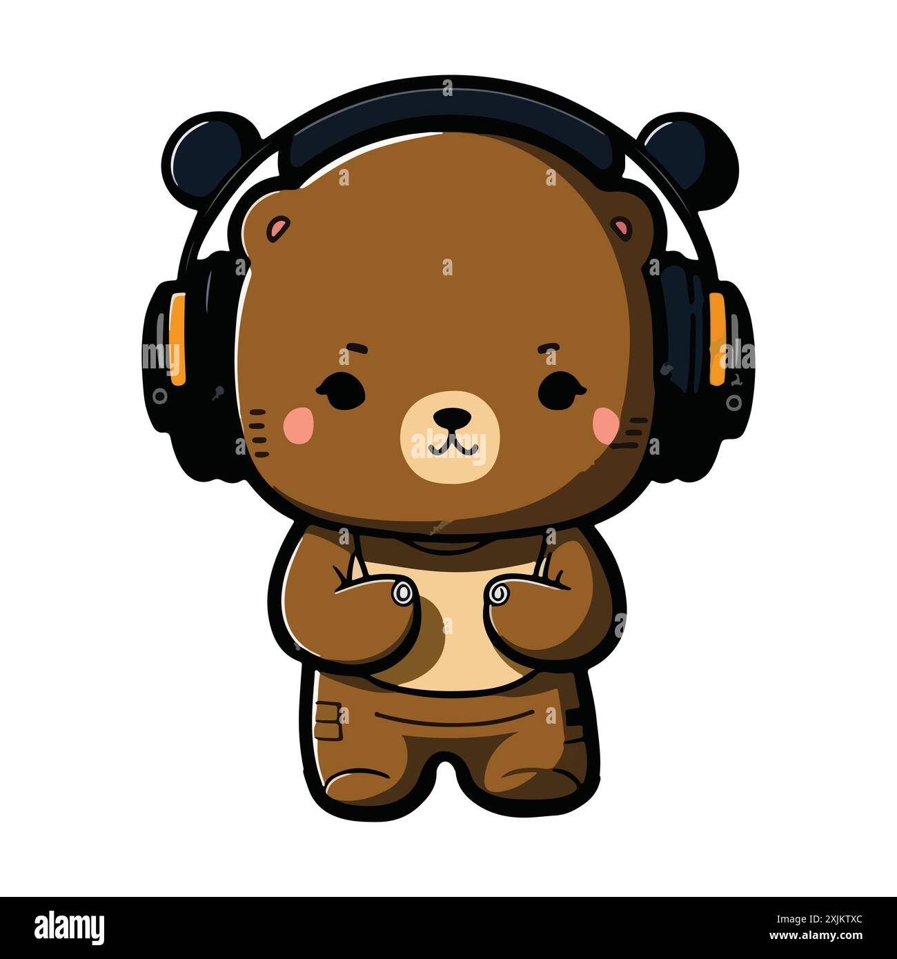 Bear Wearing Headphone Vector Stock Vector Image & Art - Alamy