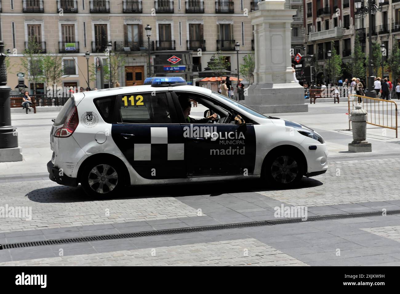 Madrid, Spain, Europe, A police car of the Policia Municipal in Madrid ...