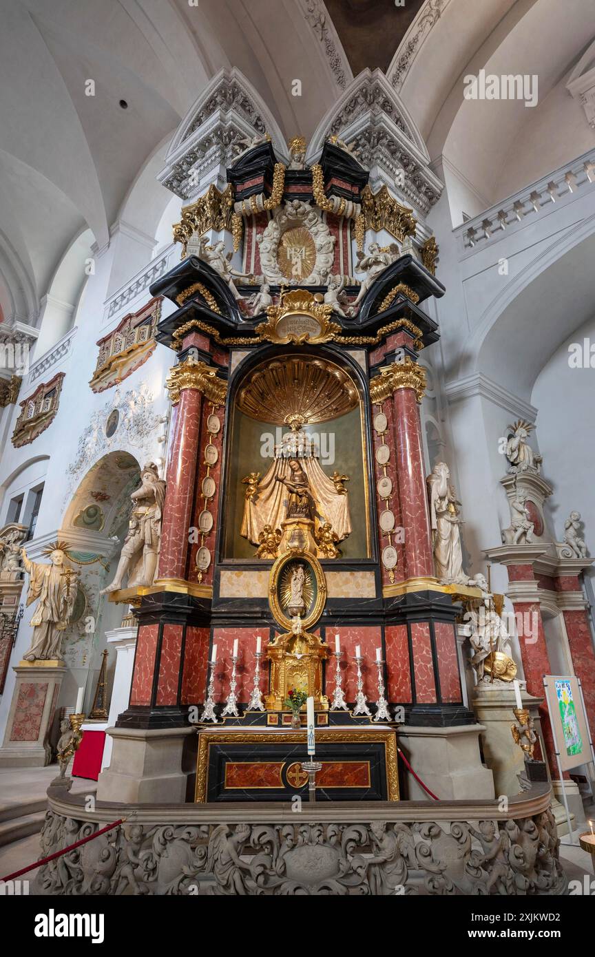 Side altar in the baroque church of St Martin, Gruener Markt, Bamberg ...