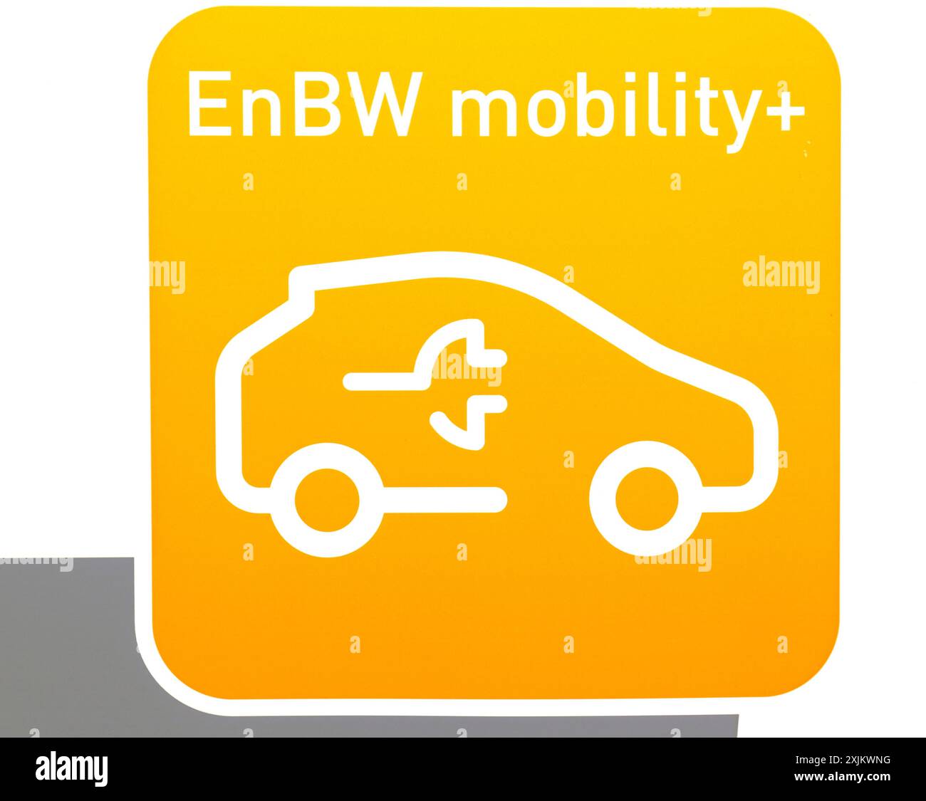 Logo EnBW mobility charging station for electric vehicles, Berlin, 11 ...