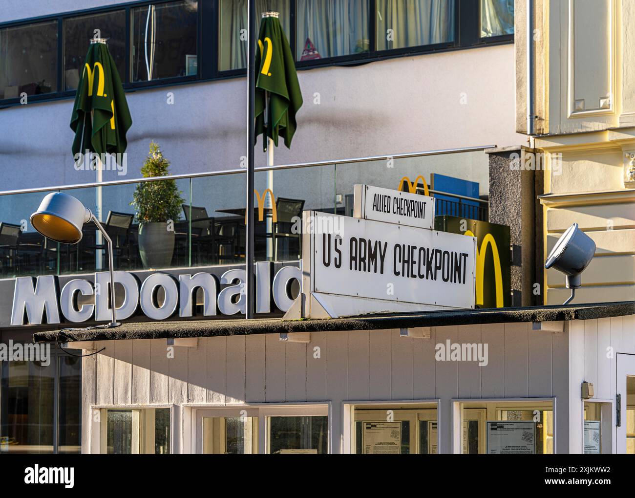 Mc Donald branch at the former US checkpoint in Kreuzberg, Berlin ...