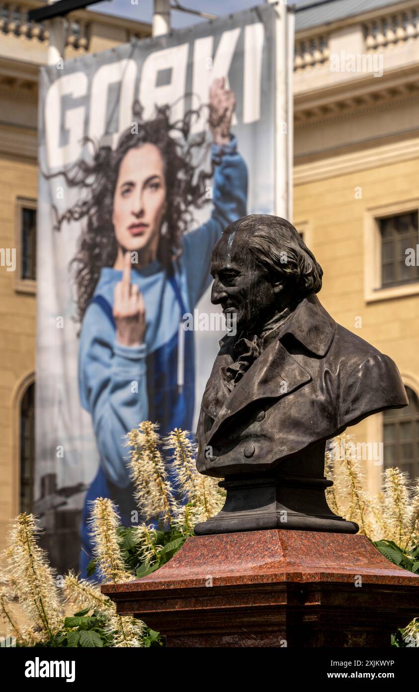 Symbol photo, posters, Maxim Gorki Theatre in Berlin-Mitte, Germany ...