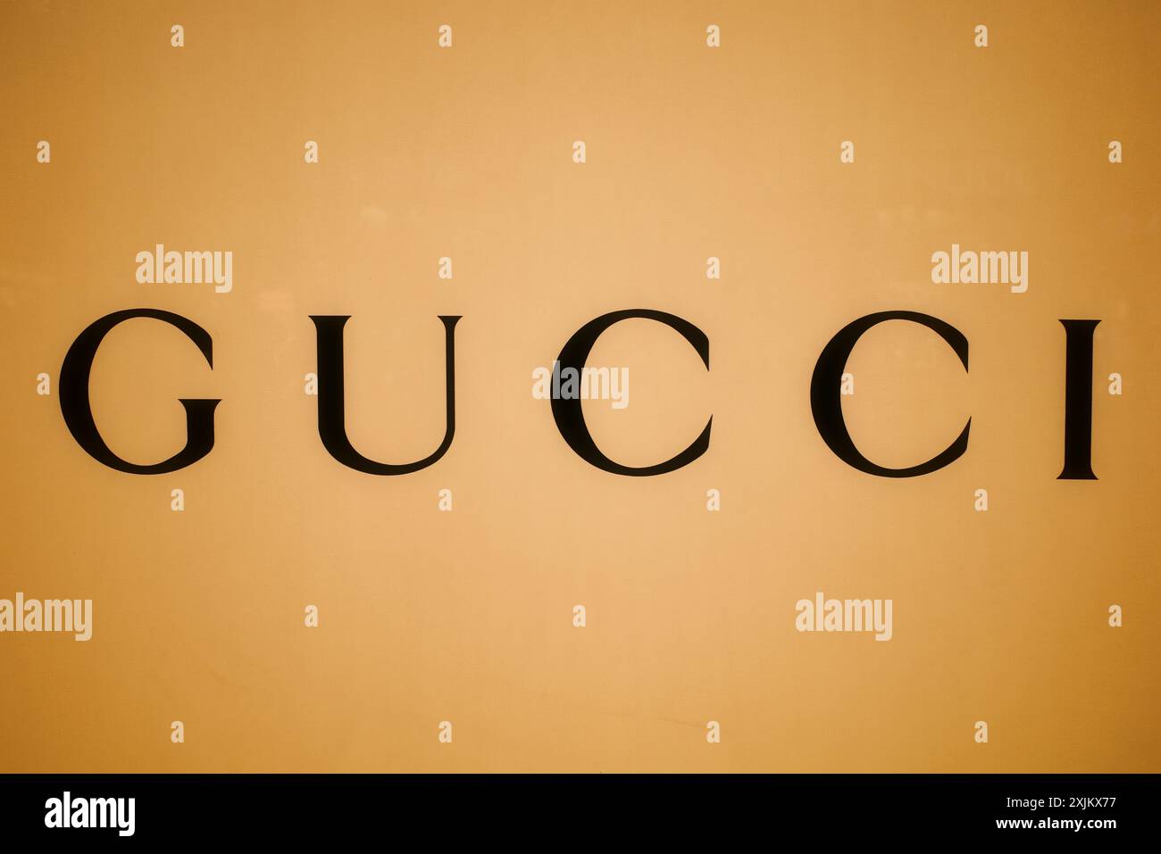 Logo of the luxury fashion brand Gucci, Roermond, Netherlands Stock ...